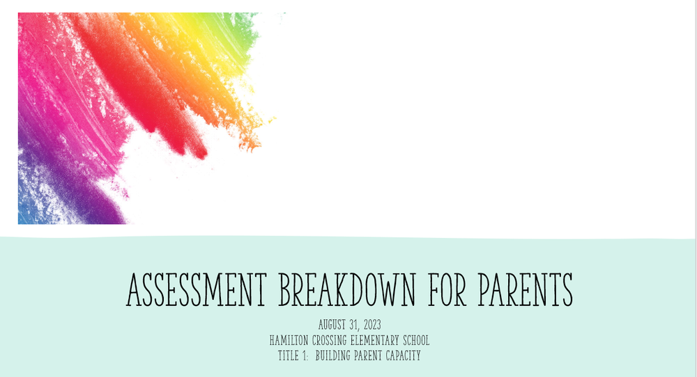 Assessment Breakdown for Parents | Hamilton Crossing Elementary School