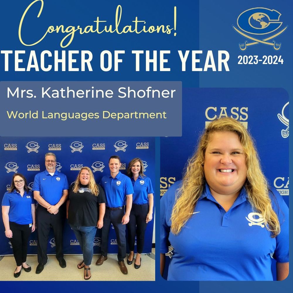 Congratulations Teacher of the Year Mrs. Katherine Shofner in World ...