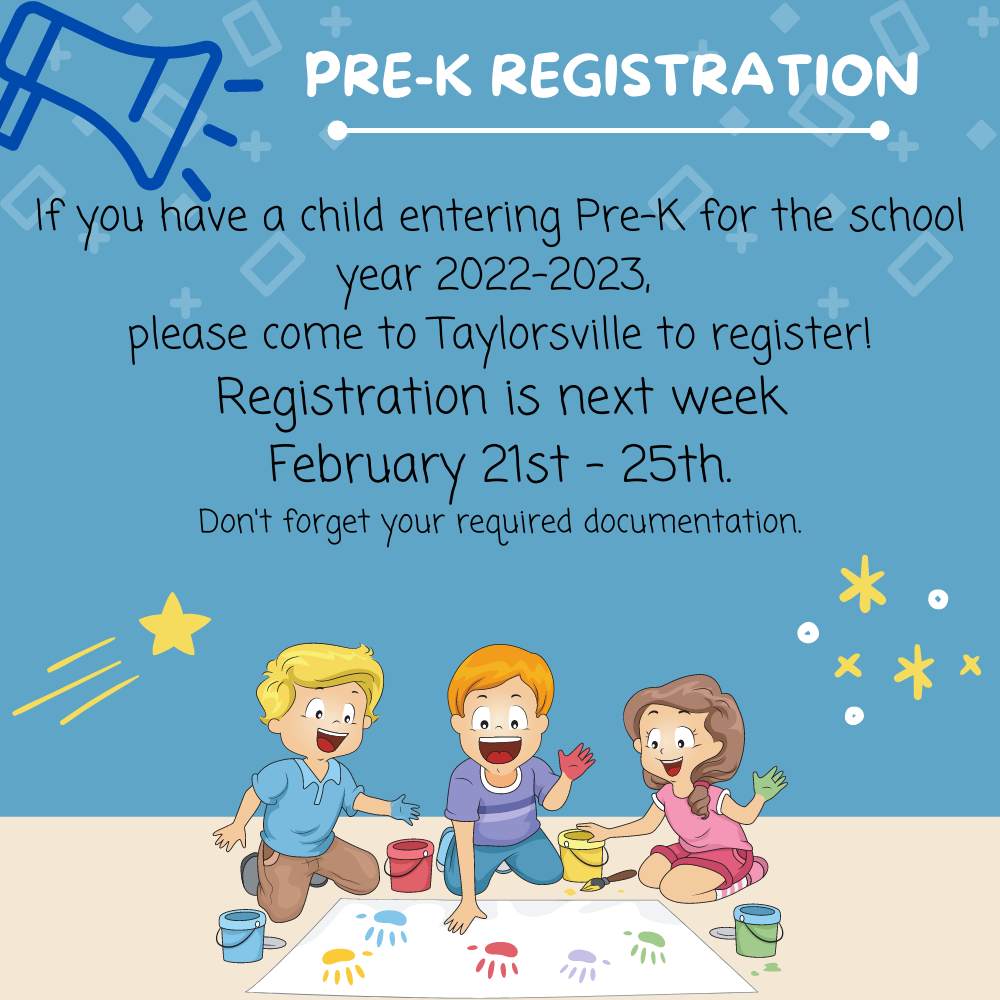 Pre K Registration Taylorsville Elementary School Pre K Registration Taylorsville Elementary School